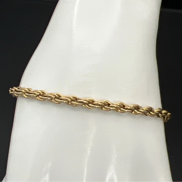 Jewelry | 925 Italy Gold Plated Rope Chain Bracelet Marked Vintage ...
